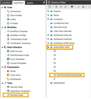 Edit the Transformation Event Handler Business Rule
